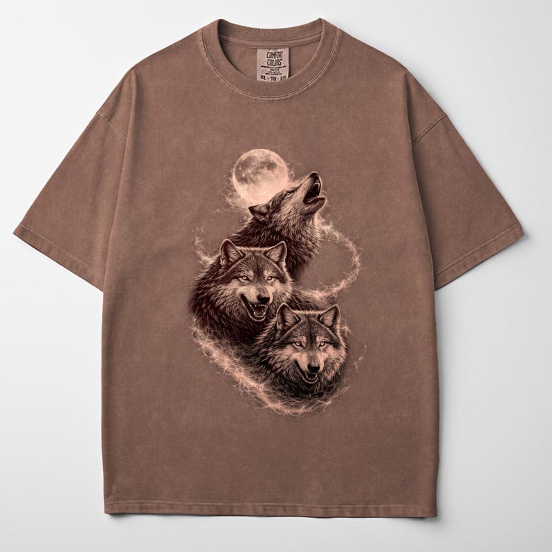 Howling Wolf T-shirts, Comfort Colors, Wolf Pack Moon Graphic, Animal ...