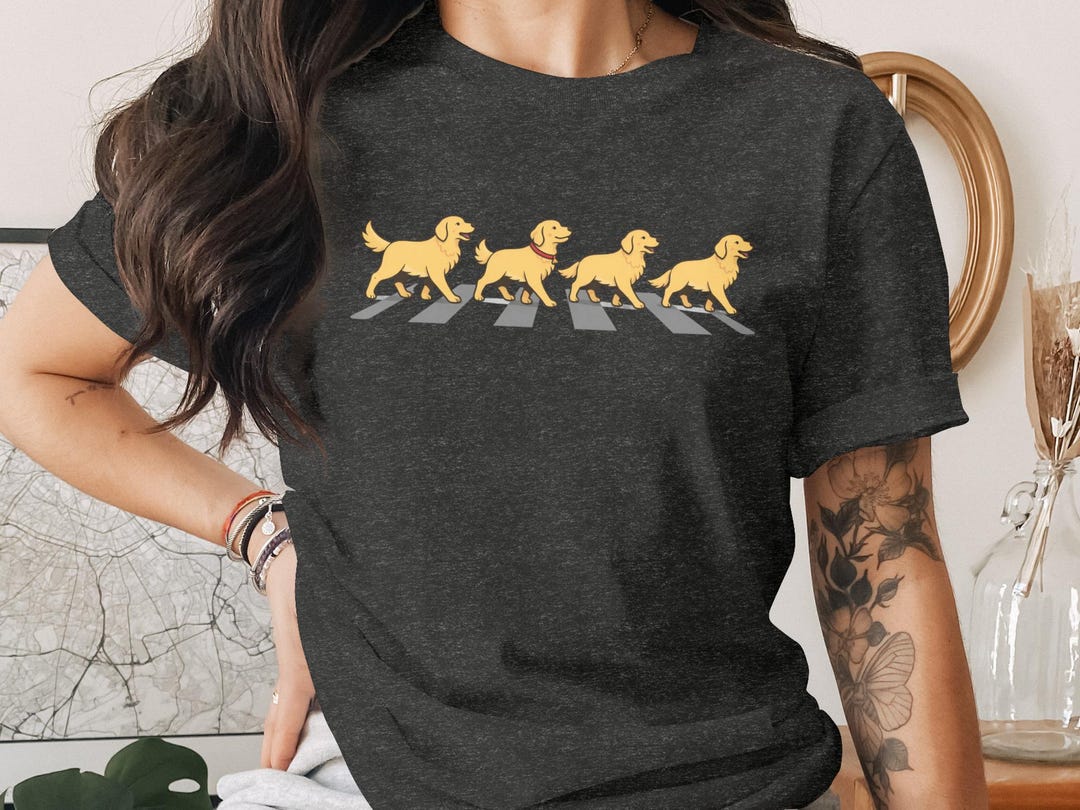 Golden Retriever Abbey Road T-shirts, Cute Dog Lover Shirts, Beatles ...