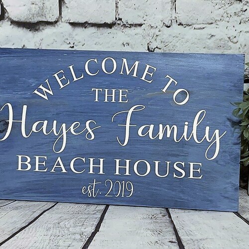 Personalized Beach House Sign Custom Coastal Decor - Etsy