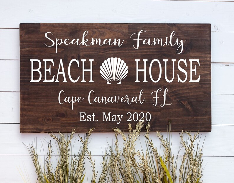 Custom Beach House Sign With Established Date Personalized - Etsy