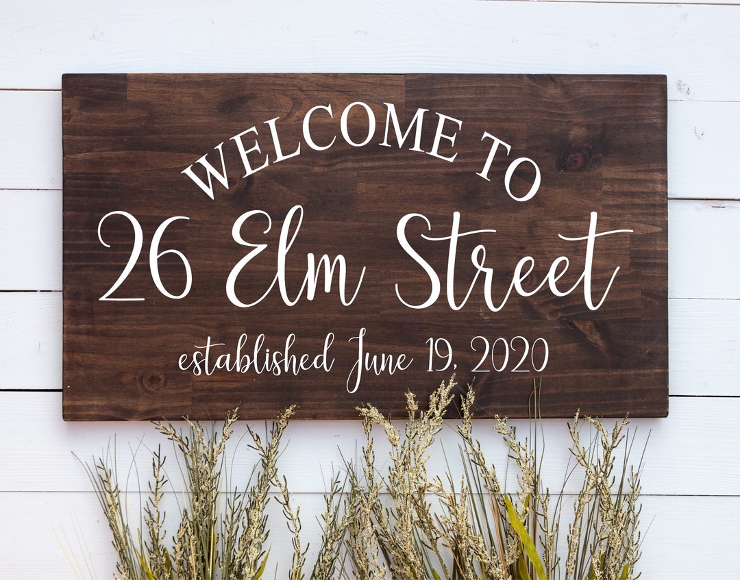 Personalized Welcome to Address With Established Date Wood Sign, House ...