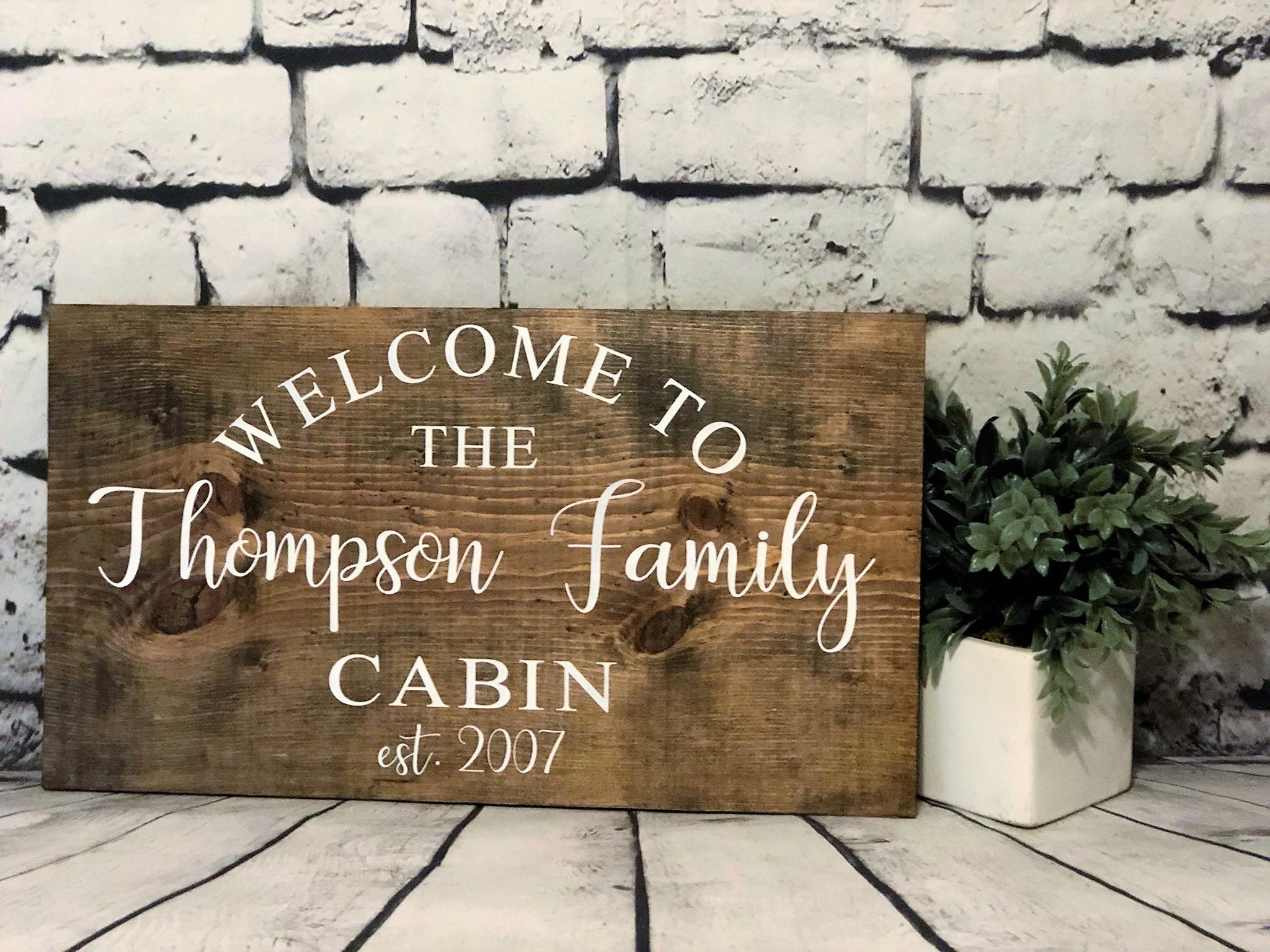 Custom Cabin Sign Established Date Personalized Log Cabin | Etsy