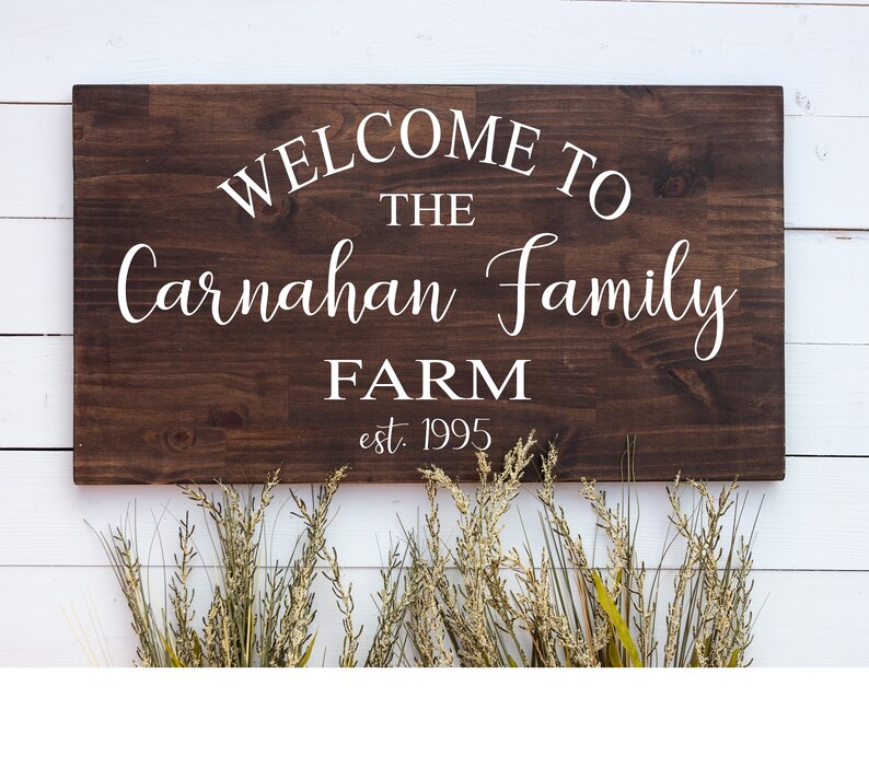 Welcome to the Family Farm Wood Sign Personalized Family | Etsy