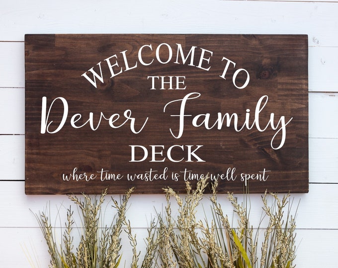Custom Deck Sign With Last Name Personalized Outdoor Home - Etsy