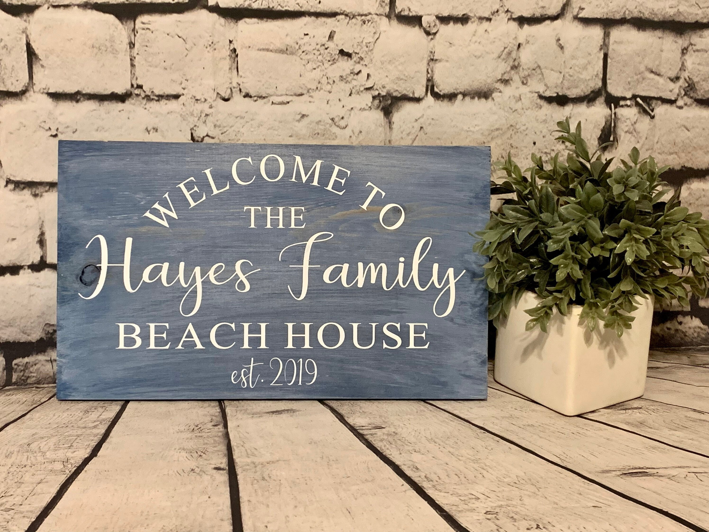 Custom Beach House Wood Sign With Established Date - Etsy