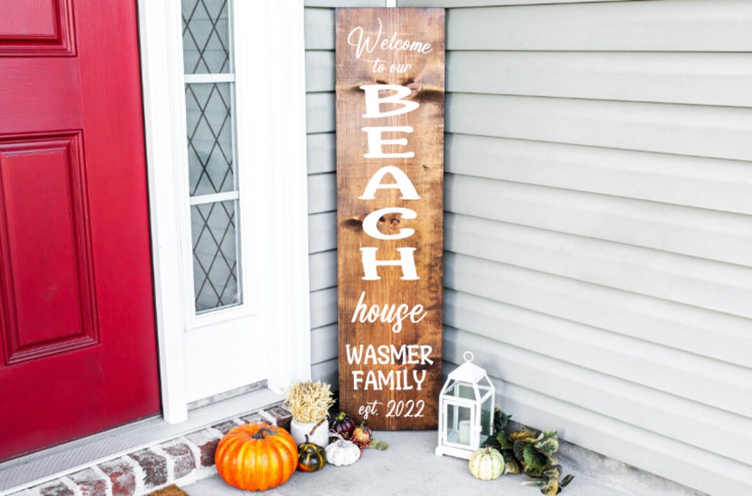 Custom Beach House Wood Sign With Established Date, Personalized Beach ...
