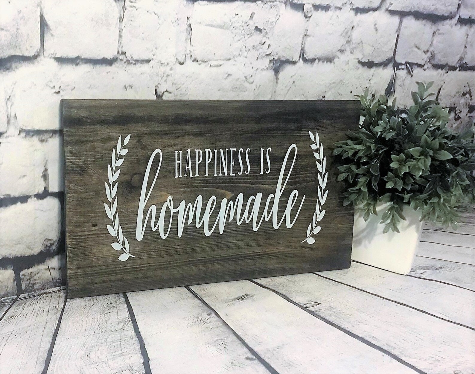 Happiness is Homemade Wood Sign Kitchen Decor, Inspirational Wood Sign ...