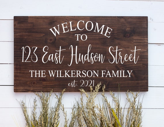 Personalized Welcome to Address With Established Date Wood - Etsy