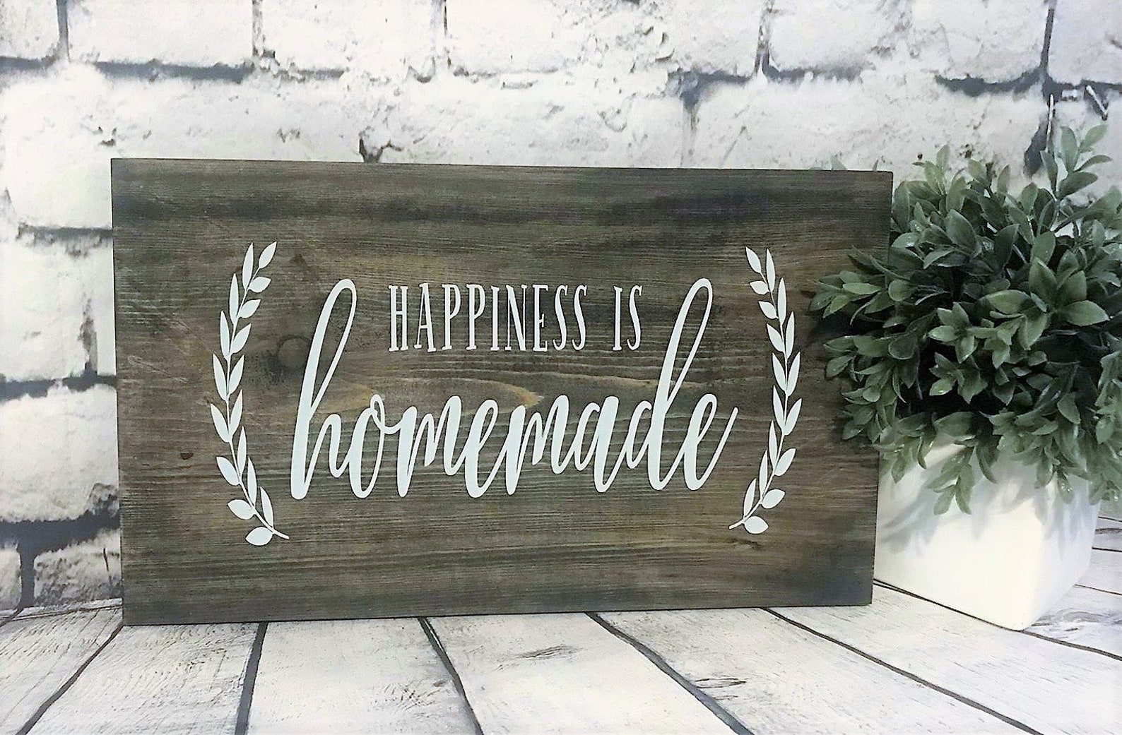 Happiness is Homemade Wood Sign Kitchen Decor, Inspirational Wood Sign ...