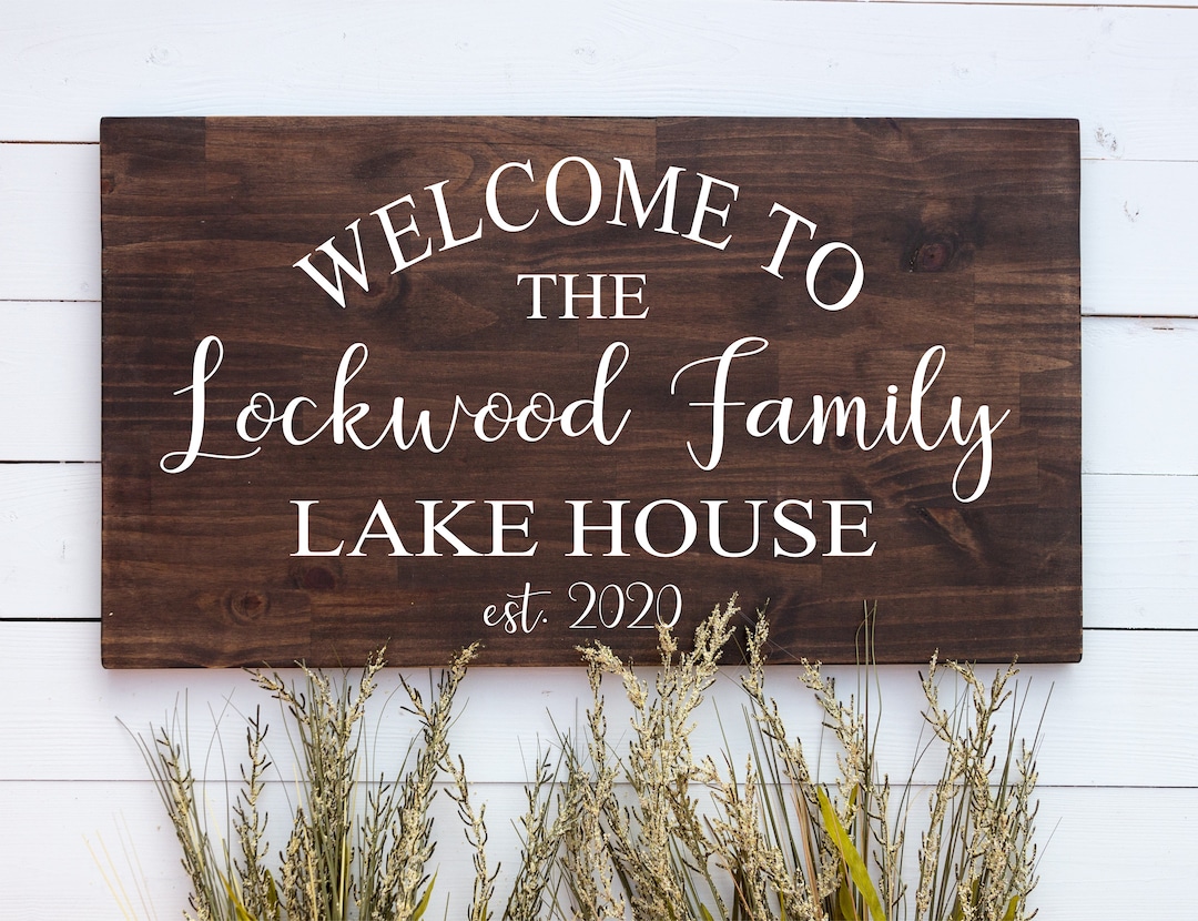 Custom Lake House Sign With Established Date, Personalized Lake Home ...