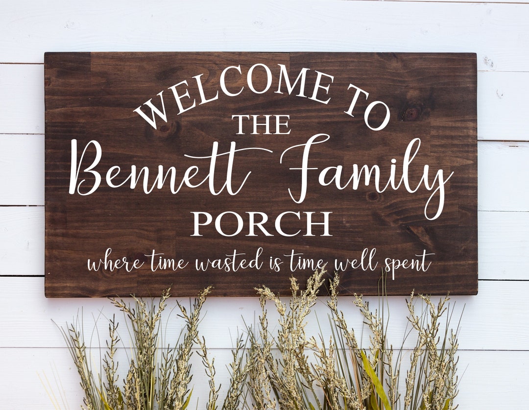 Custom Porch Sign With Last Name, Personalized Outdoor Home Decor, Time ...