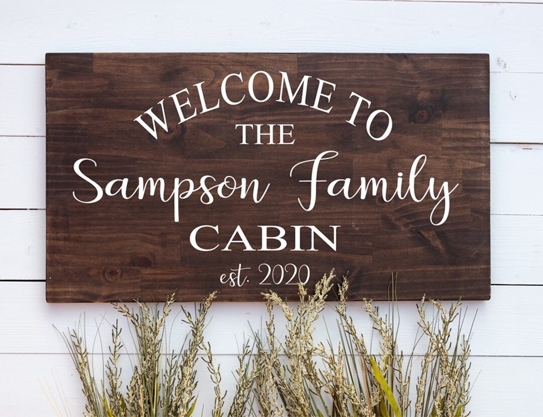 Custom Cabin Sign, Established Date, Personalized Log Cabin Decor ...
