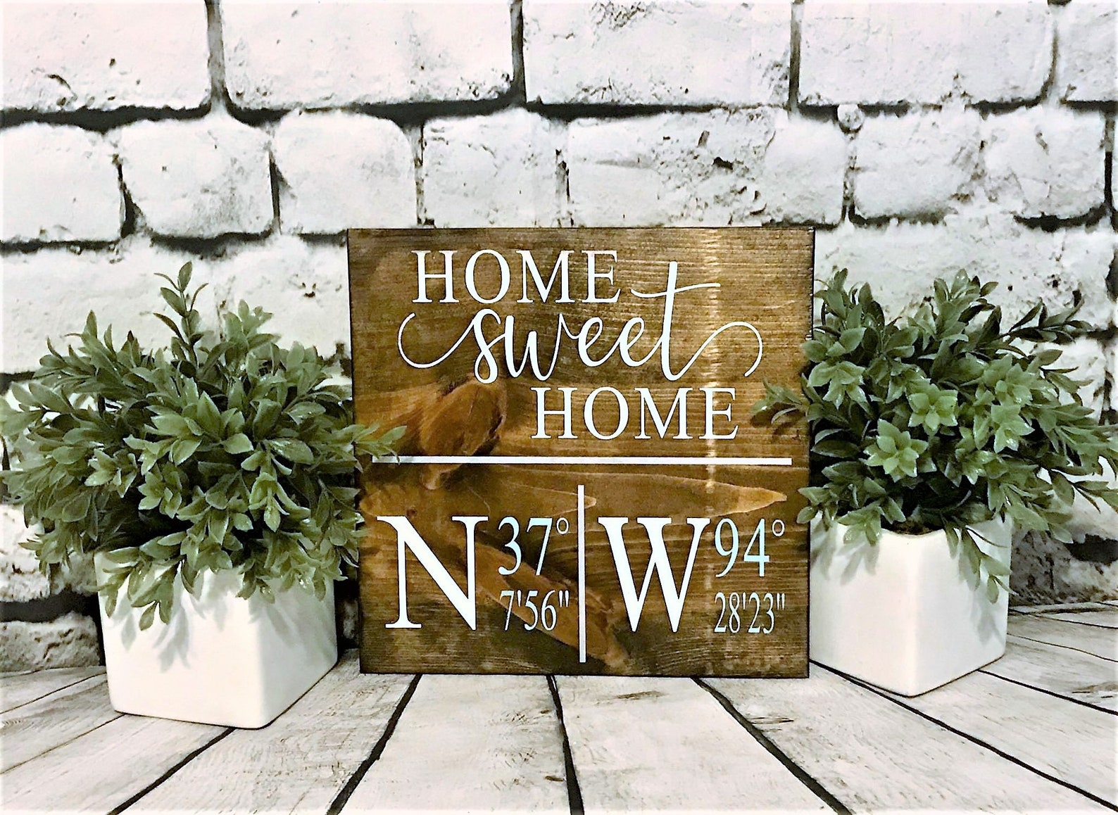 Personalized Home Sweet Home GPS Wood Sign Custom Address | Etsy