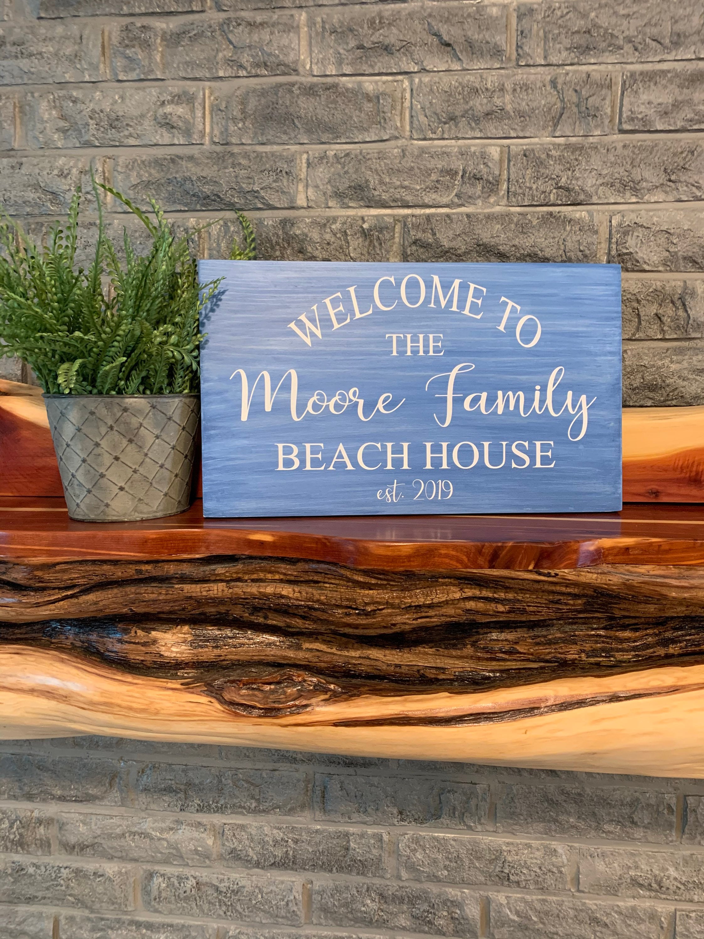 Custom Beach House Wood Sign With Established Date - Etsy