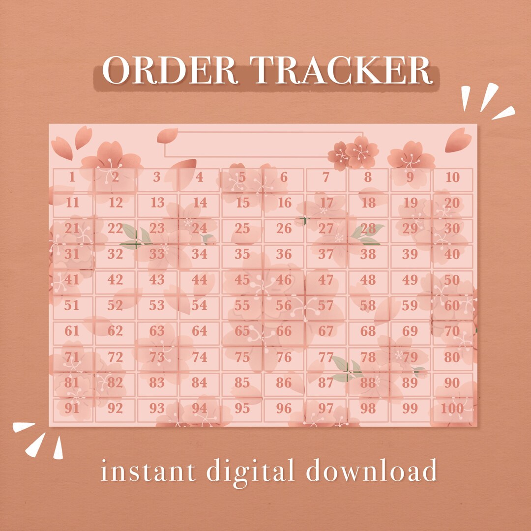 Sakura undated Order Tracker Printable Twitch Milestone Tracker Instant ...