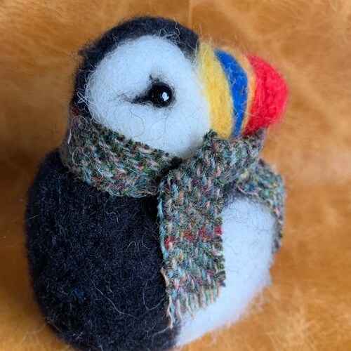 A Needle Felted Puffin Christmas Decoration a Wee Puffin | Etsy