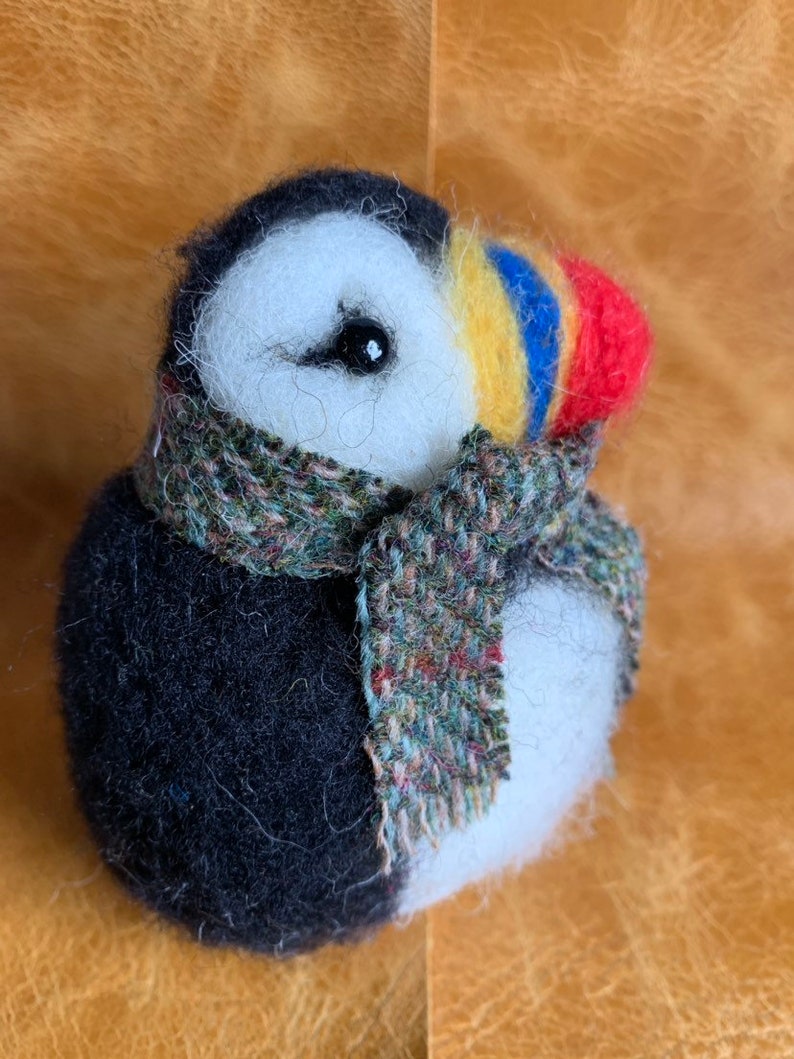 A Needle Felted Puffin Christmas Decoration a Wee Puffin | Etsy