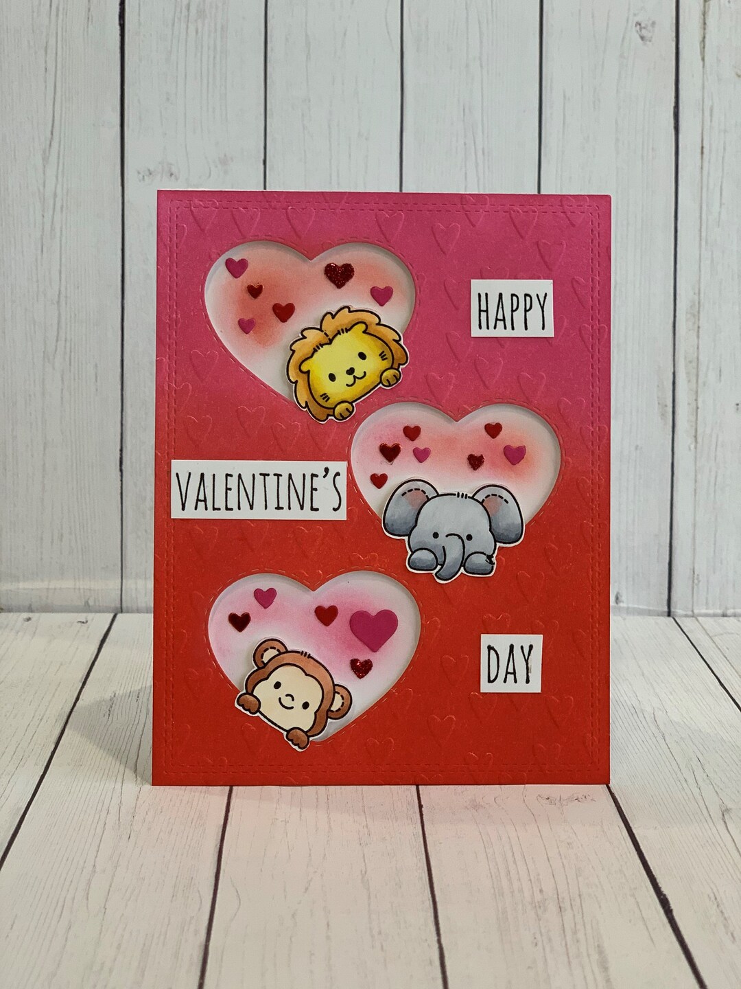 Handmade Safari Critters Valentine's Day Card - Etsy