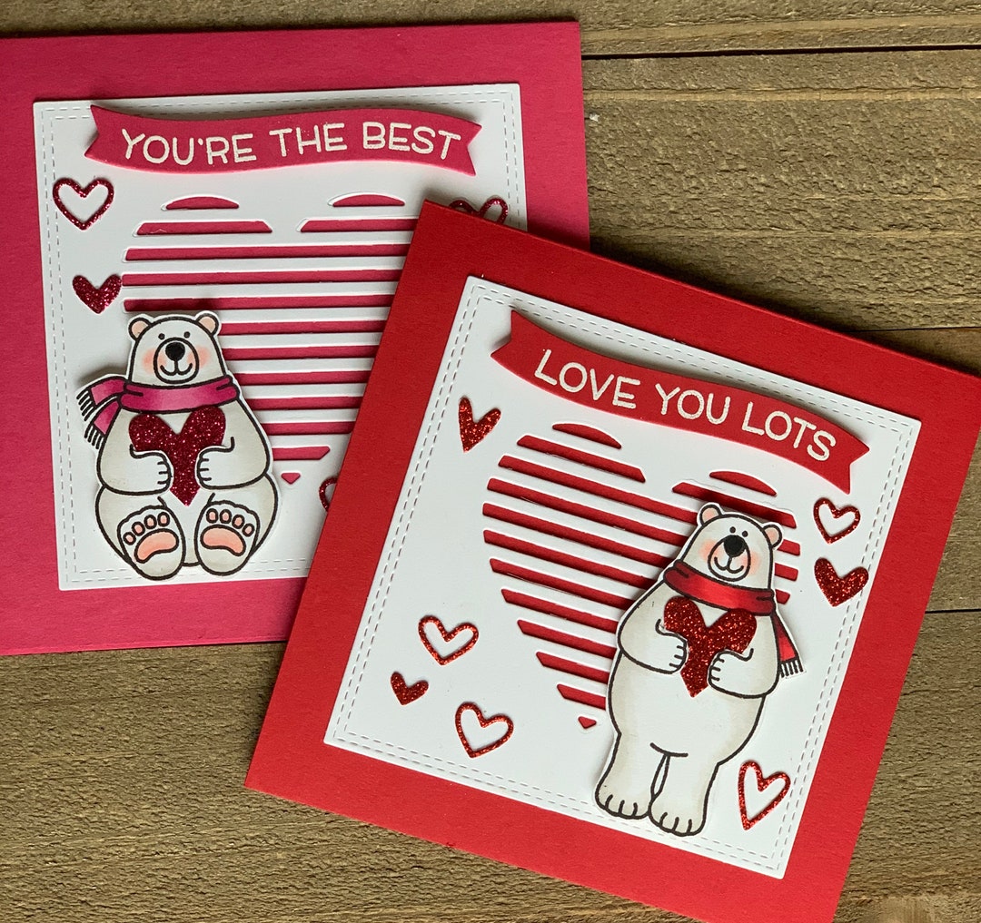 Bear Love Valentine's Day Cards Set of 2/ Size 4 1/2" by 4 1/2 ...