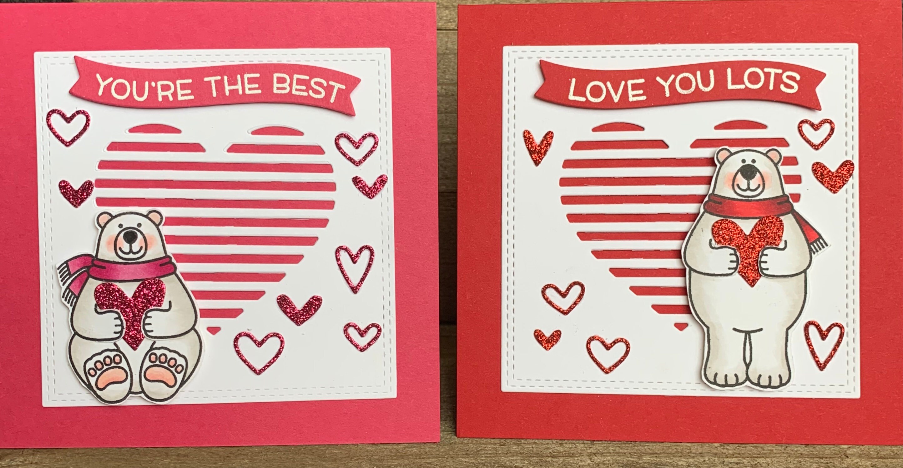 Bear Love Valentine's Day Cards Set of 2/ Size 4 1/2" by 4 1/2 ...