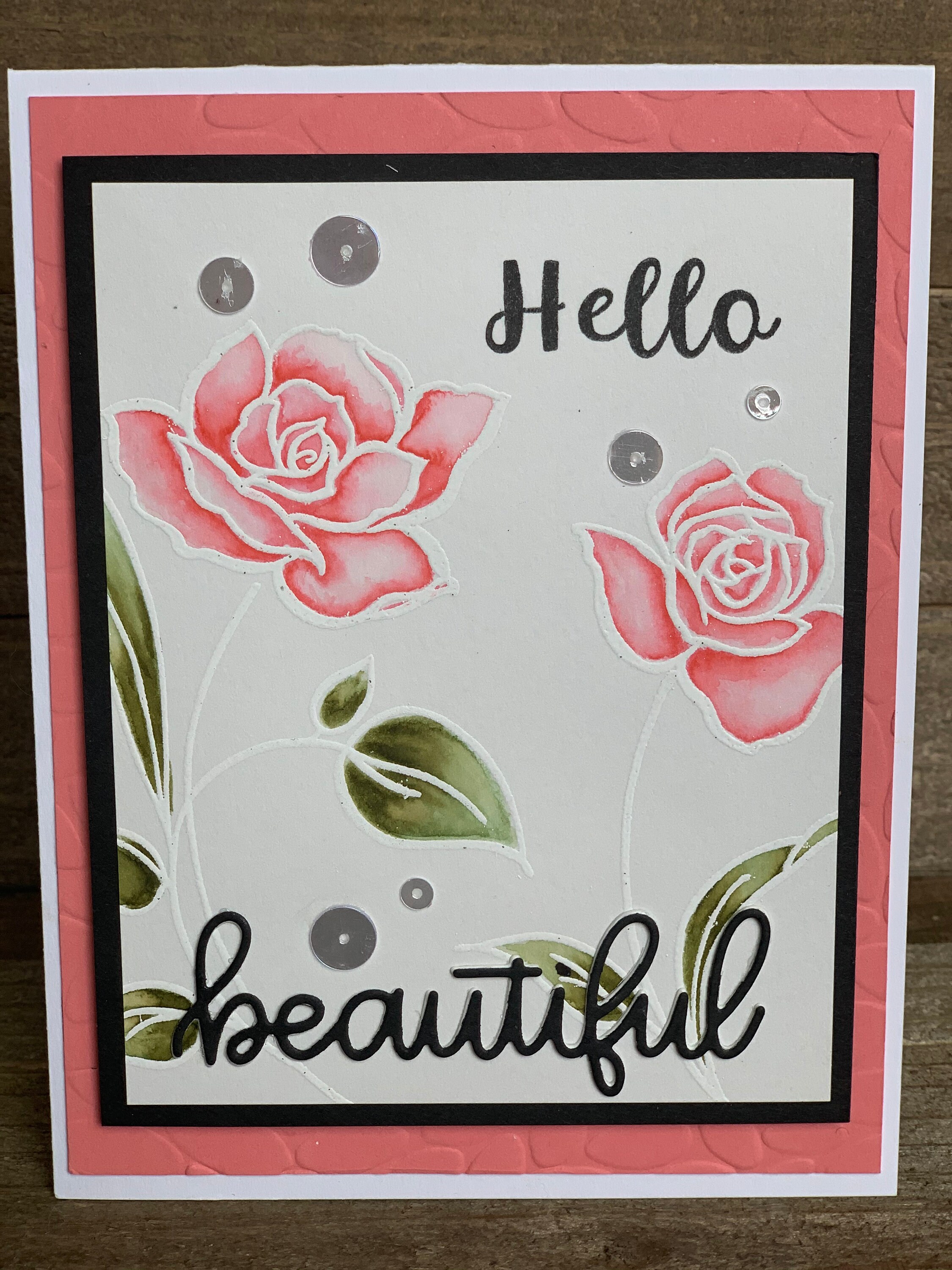 Hello Beautiful A2 Standard Size Handmade Greeting Card - Etsy UK
