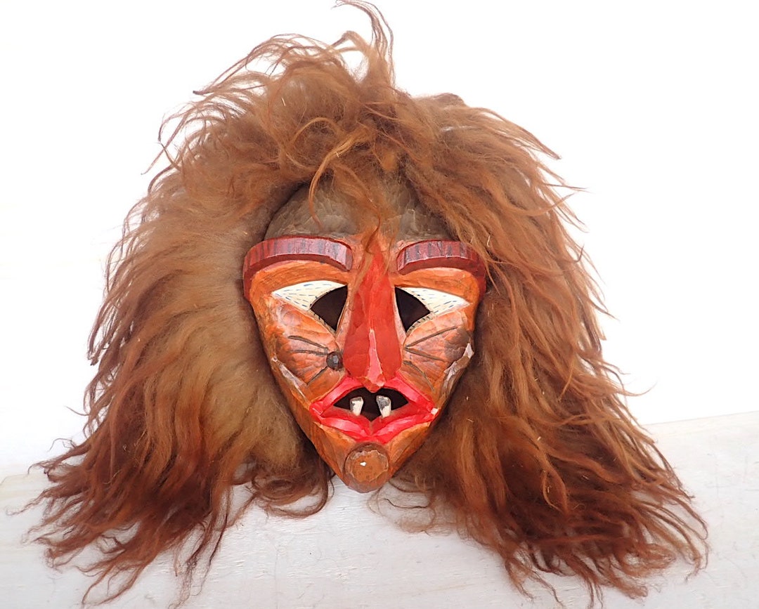 Vintage Mask Wooden Mask Carved Wood Carving Switzerland Swiss Mask ...