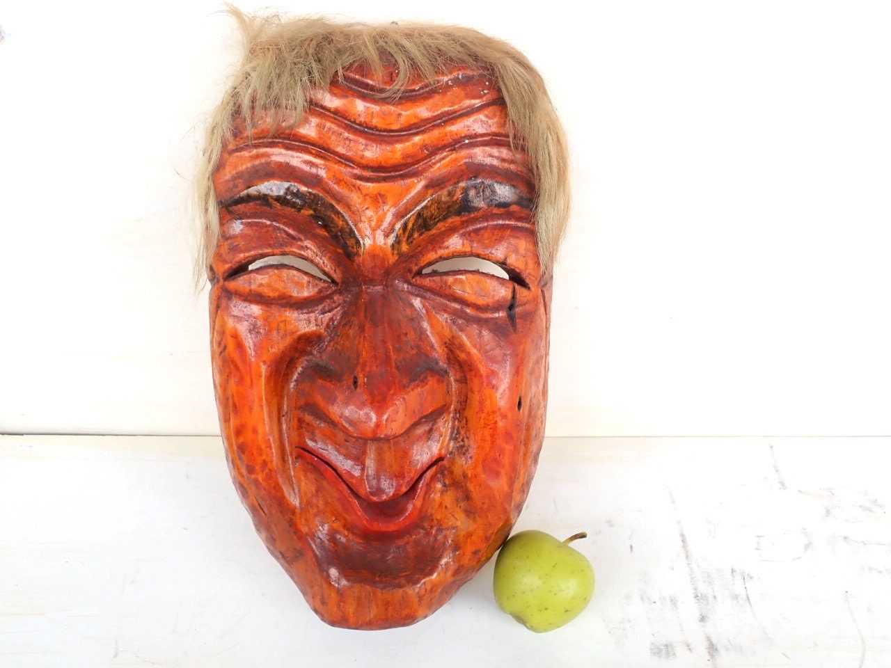 Wooden Mask Carnival Mask Kriens Mask Switzerland Carved Wood Carving ...