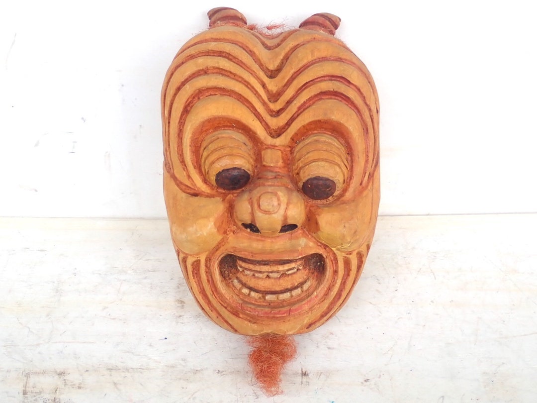 Wooden Mask Head Vintage Mask Switzerland Swiss Mask Wood Carving ...