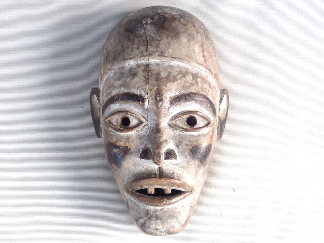 Vintage Mask Old African Mask Ba Congo Kongo Africa Carved Wood Carving ...