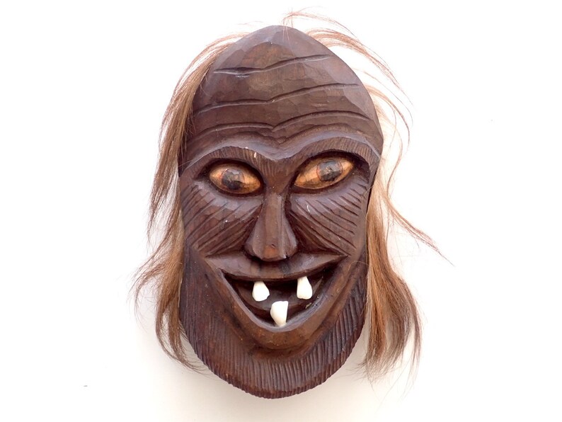 Vintage Mask Wooden Mask Wood Carving Switzerland Lötschental Swiss ...