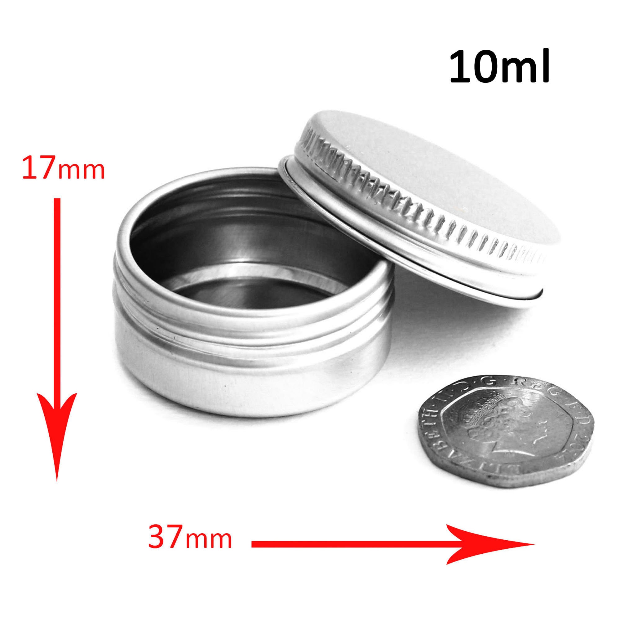 10ml / 10g Round Aluminium Metal Tins With Screw on Lids - Etsy