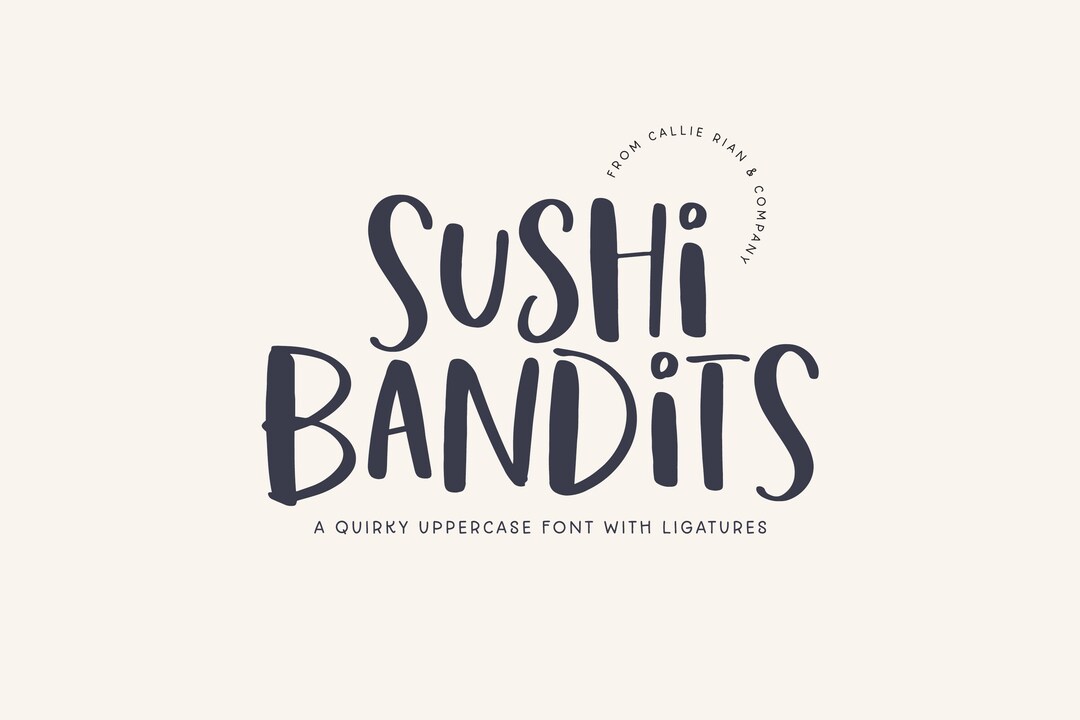 Sushi Bandits Font: Quirky Handwritten Typeface (instant Download) - Etsy