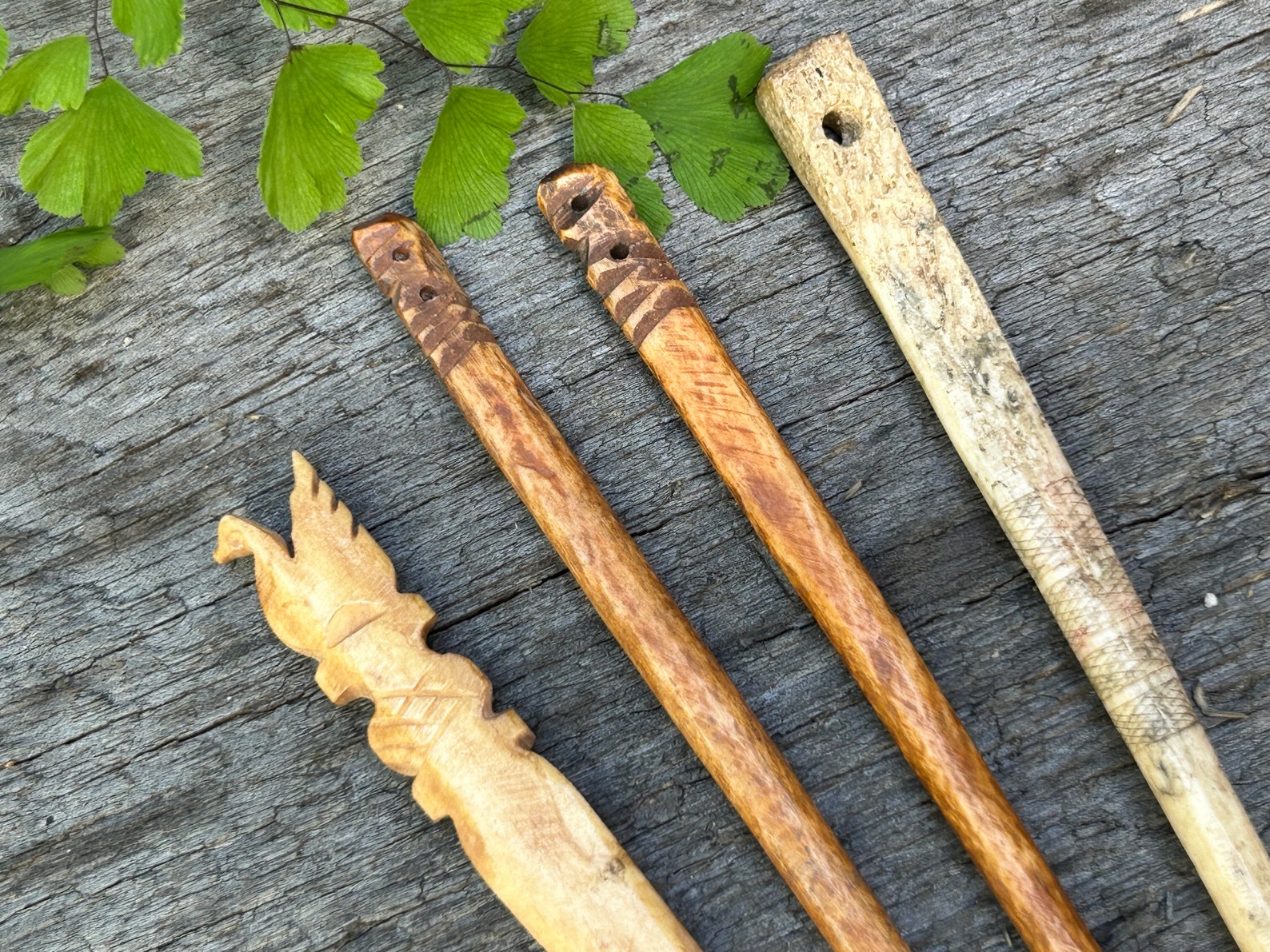 Antique Bone Hair Pin Collection Vintage Hand Carved Hair Pins Burma ...