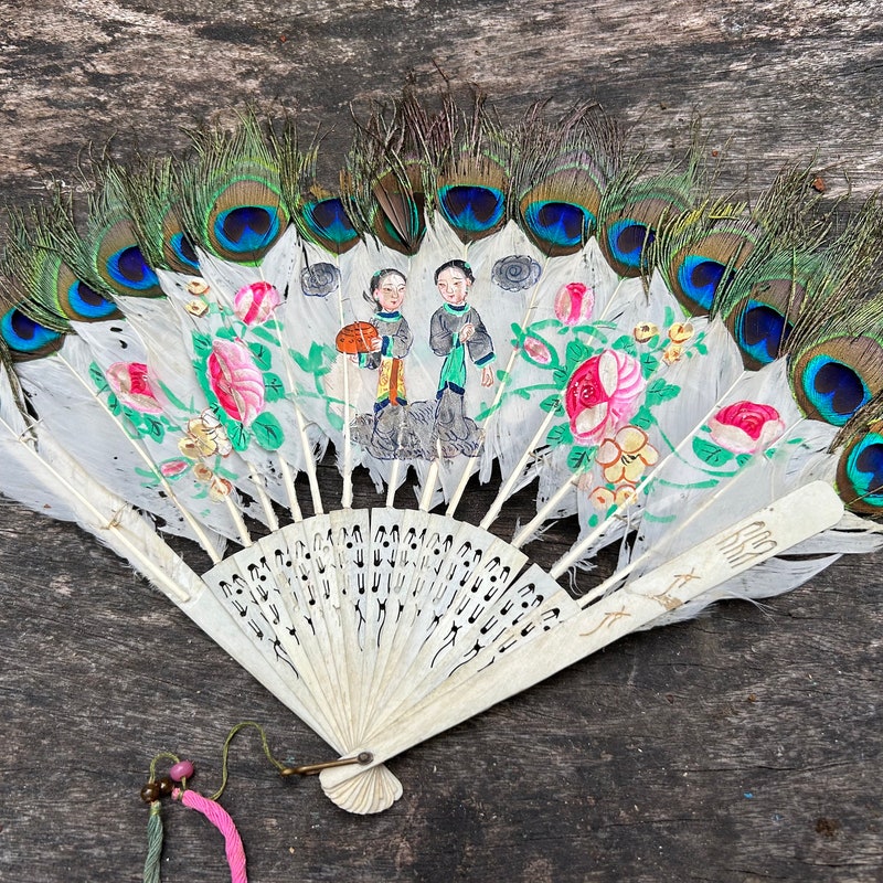Peacock Feather Fan - Etsy