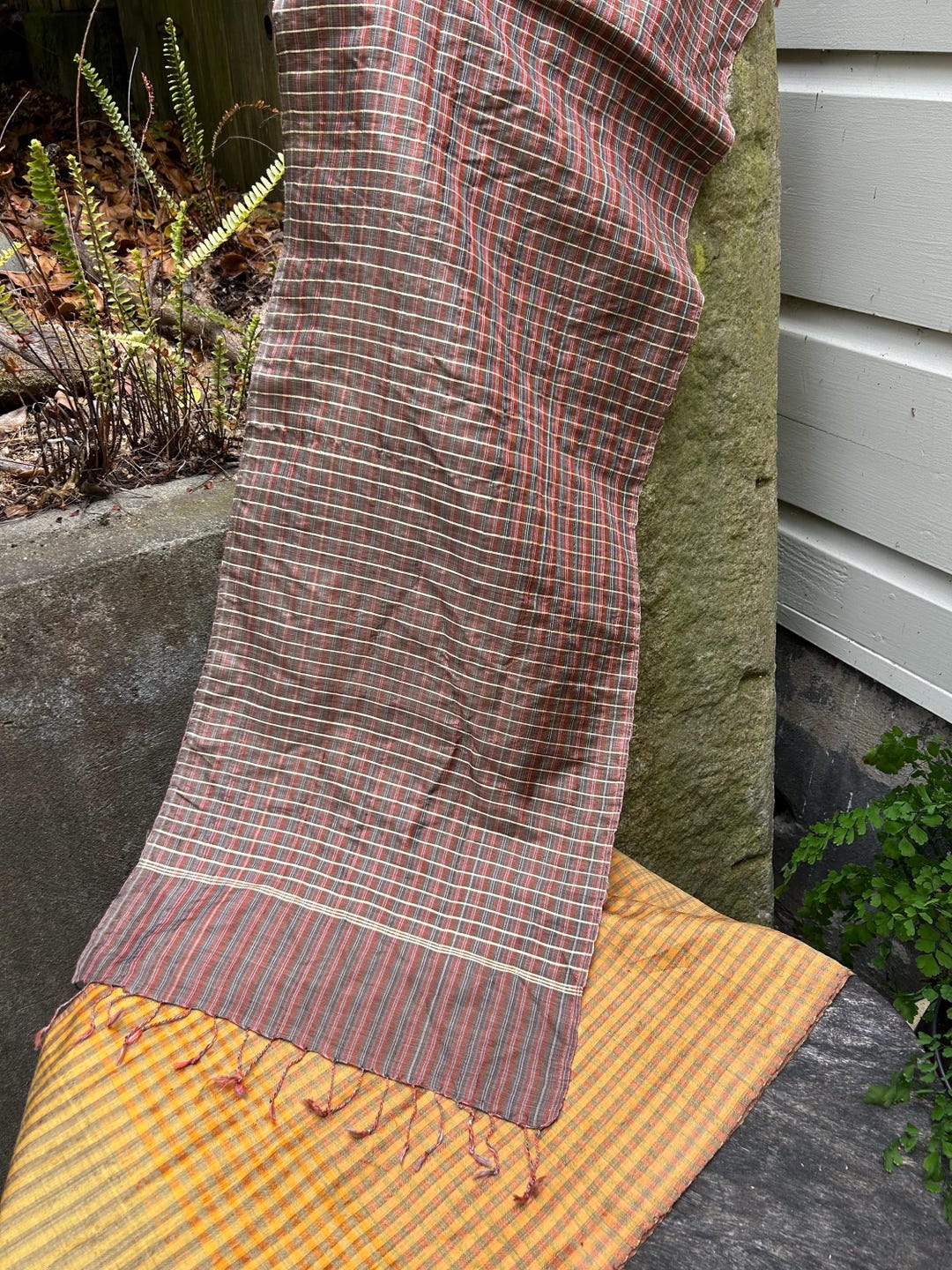 Vintage Cambodian Silk Scarf Table Runner Cambodia Gorgeous Copper ...