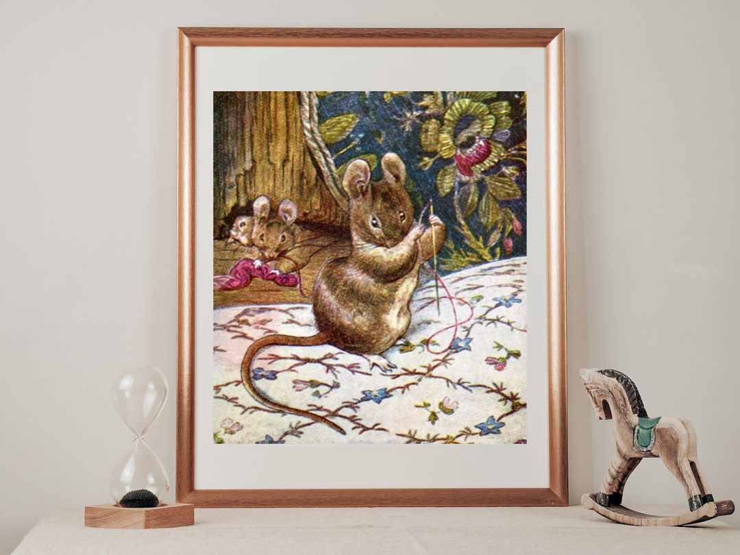 Vintage Illustration Mouse Wall Art Vintage Kidroom Art Print - Etsy