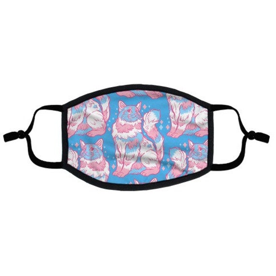 Transgender Pride Cat Flat Face Mask - Etsy