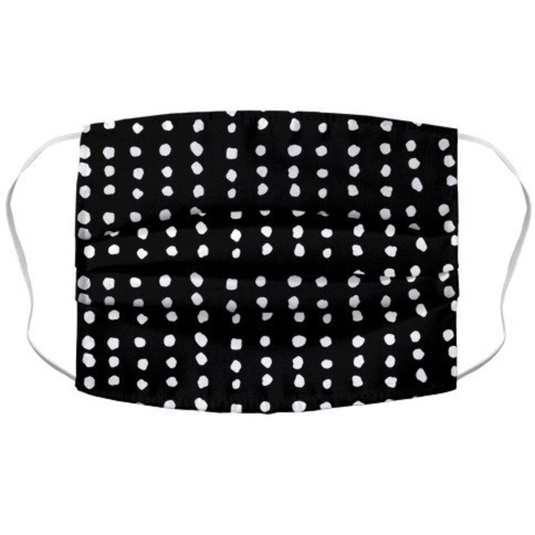 Polka Dot Black and White Minimalist Boho Pattern Face Mask Cover - Etsy