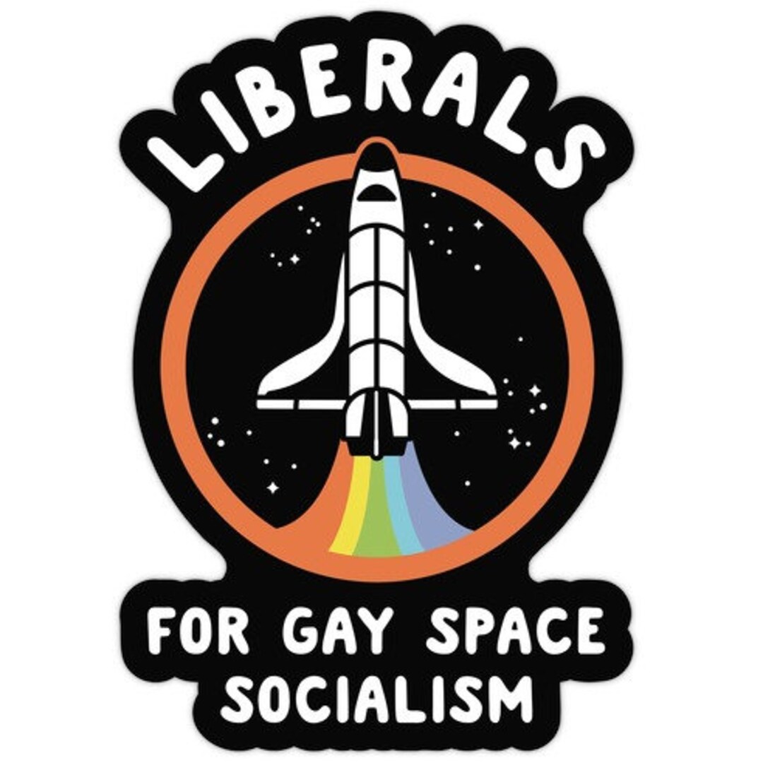 Liberals for Gay Space Socialism Die Cut Sticker Pride LGBT Stickers ...