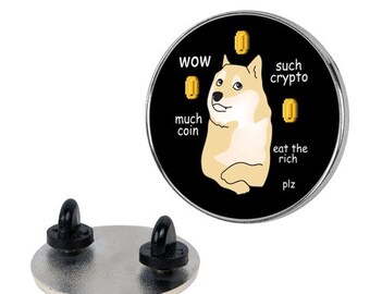 DOGE Coin Enamel Pin Dogecoin Crypto Pin Bit Coin Bitcoin ETH Etherium ...