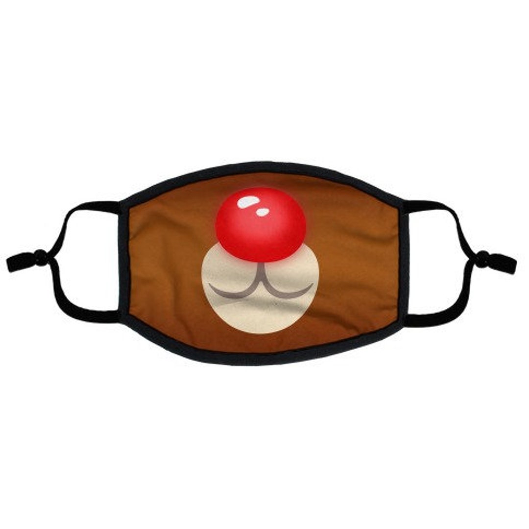 Rudolph Reindeer Face Face Mask - Etsy