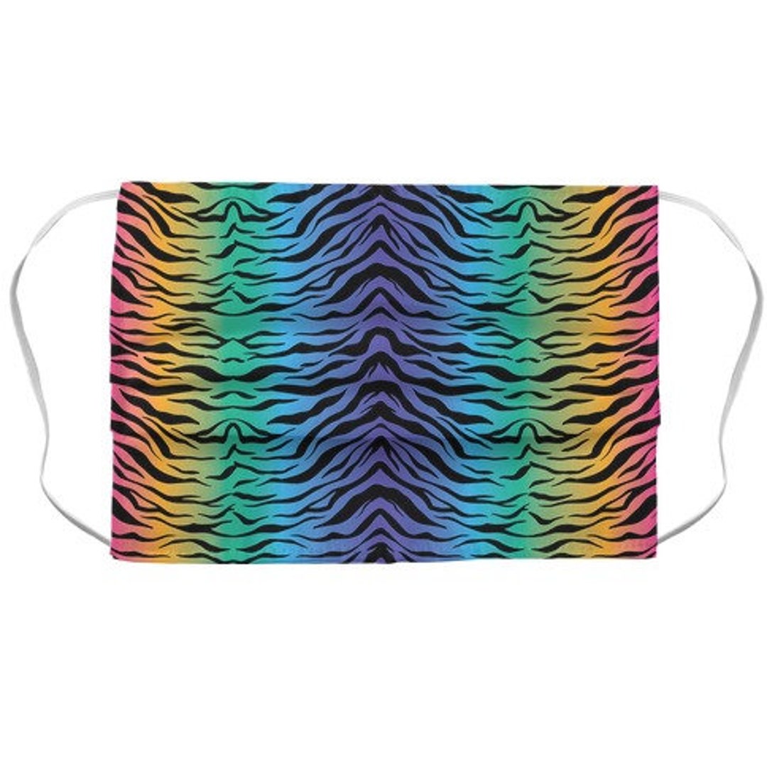 Tiger Stripe Rainbow 90s Pattern Face Mask - Etsy