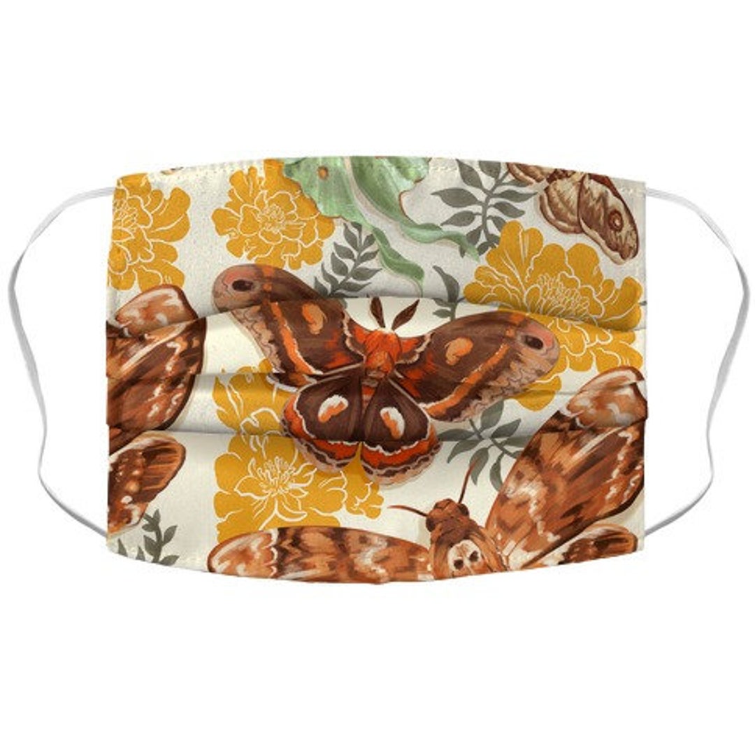Moths & Marigolds Face Mask Cover - Etsy