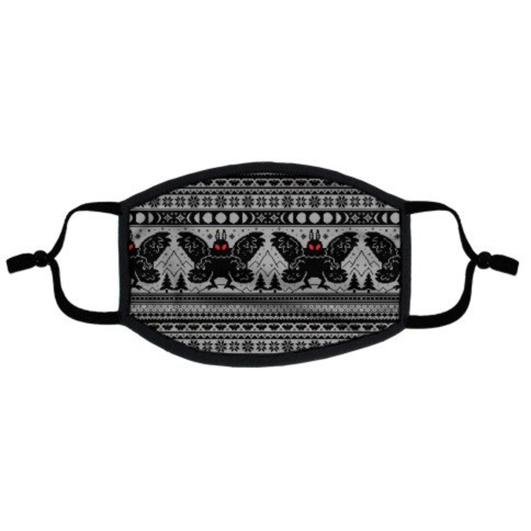 Mothman Ugly Sweater Pattern Face Mask - Etsy