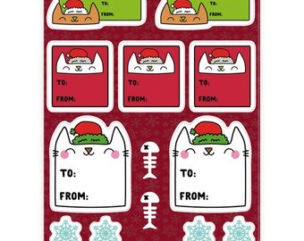 Christmas Gift Tag Stickers. Set of 25 - Etsy
