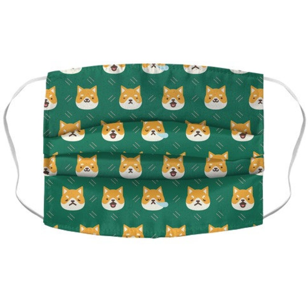 Shiba Inu Face Emoji Mask Cover - Etsy