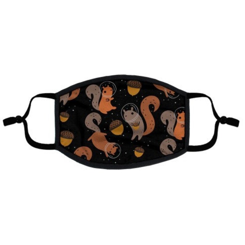 Squirrels in Space Flat Face Mask - Etsy