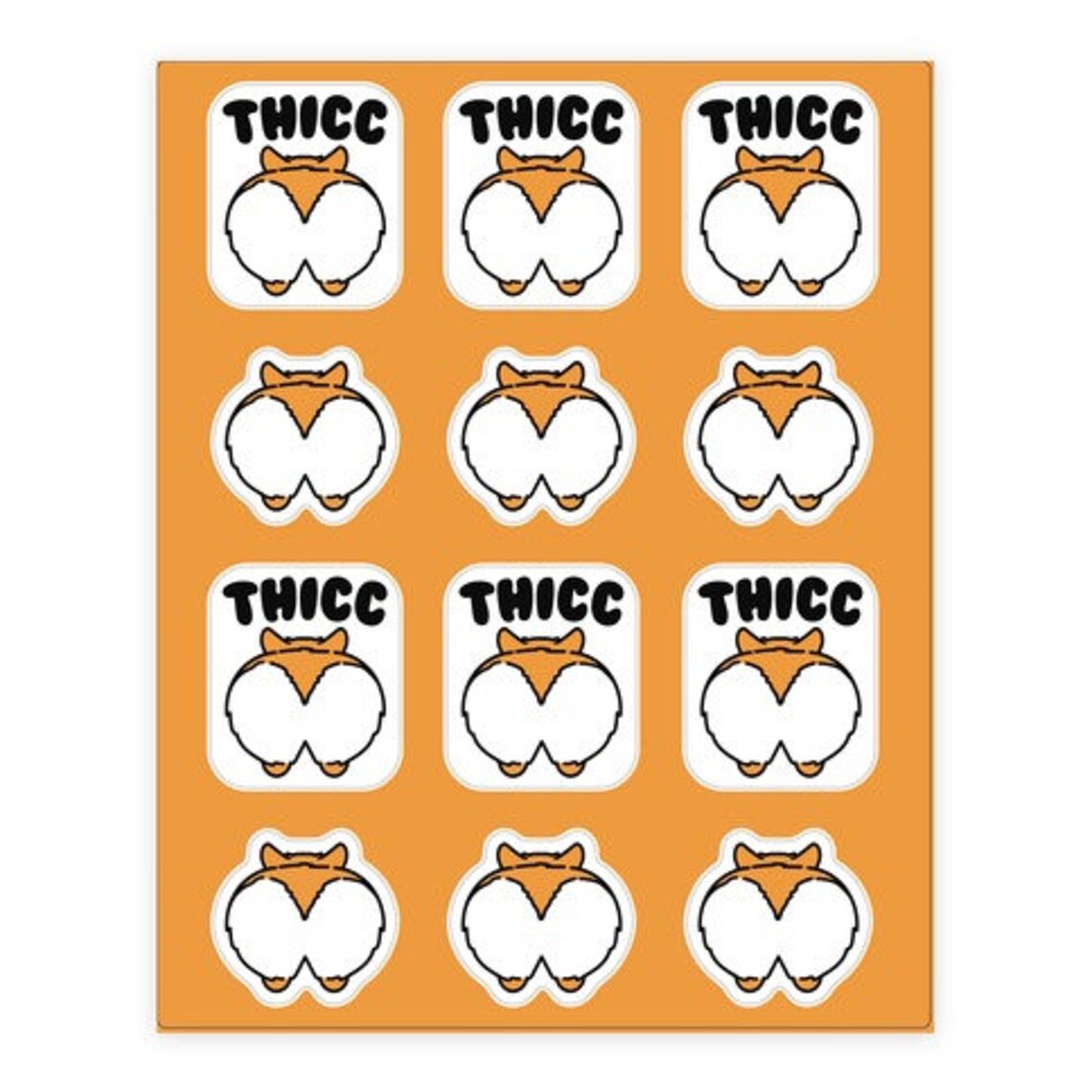 Thicc Corgi Butt Parody Sticker - Etsy
