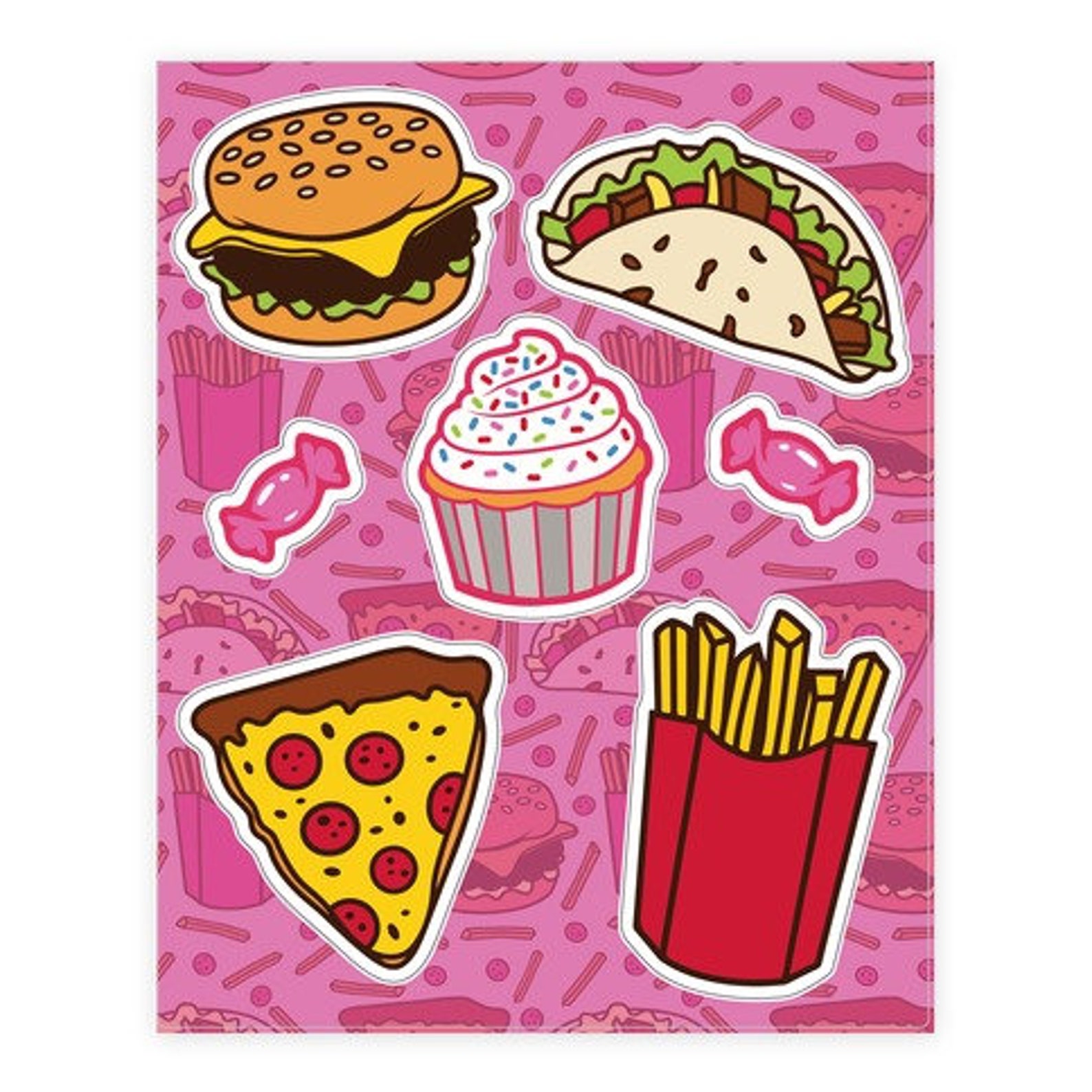 Fun Junk Food Sticker - Etsy