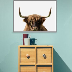 Modern Farmhouse Highland Cow Print Digital Download. Animal Head ...